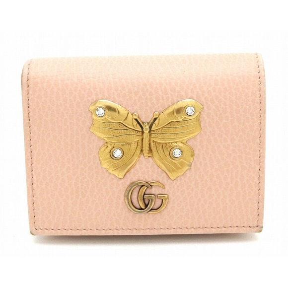 Gucci | Bags | Gucci Gg Butterfly Bifold Wallet Leather Pink | Poshmark